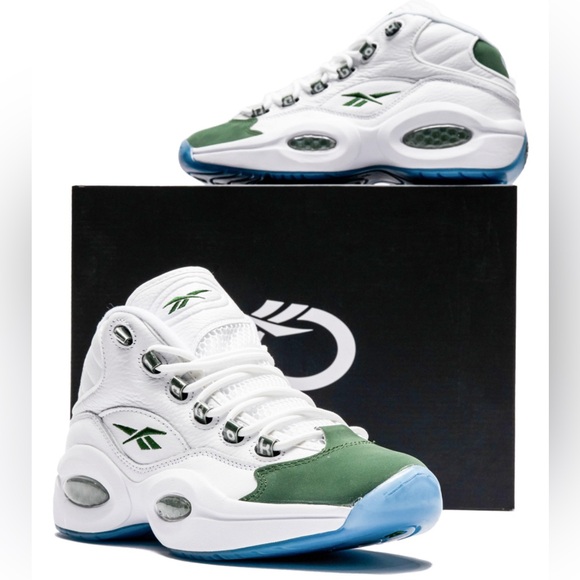 Reebok | Shoes | Reebok Question Mid Green Toe Men Shoes | Poshmark